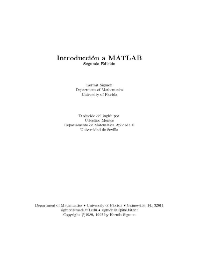 Tutorial de Introduccion A Matlab | PDF