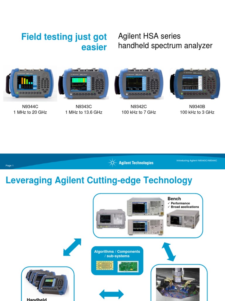 Agilent HSA Series Handheld Spectrum Analyzers | PDF | Frequency ...