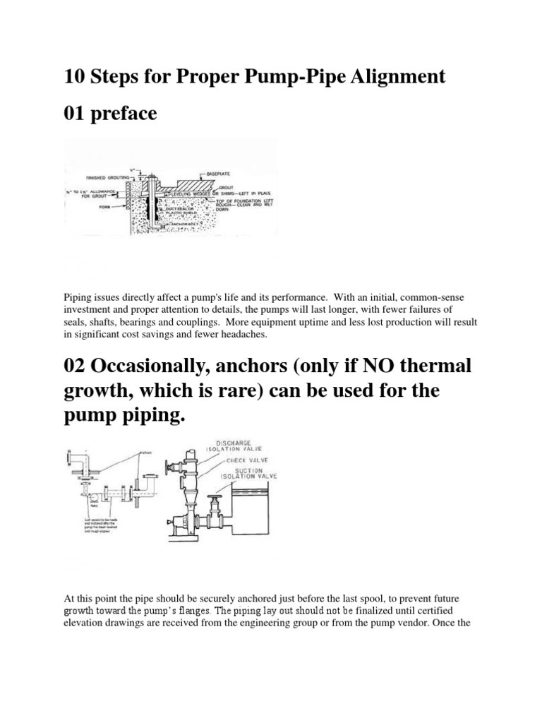 10 Steps For Proper Pump - Pipe Alignment | PDF | Pump | Bearing ...