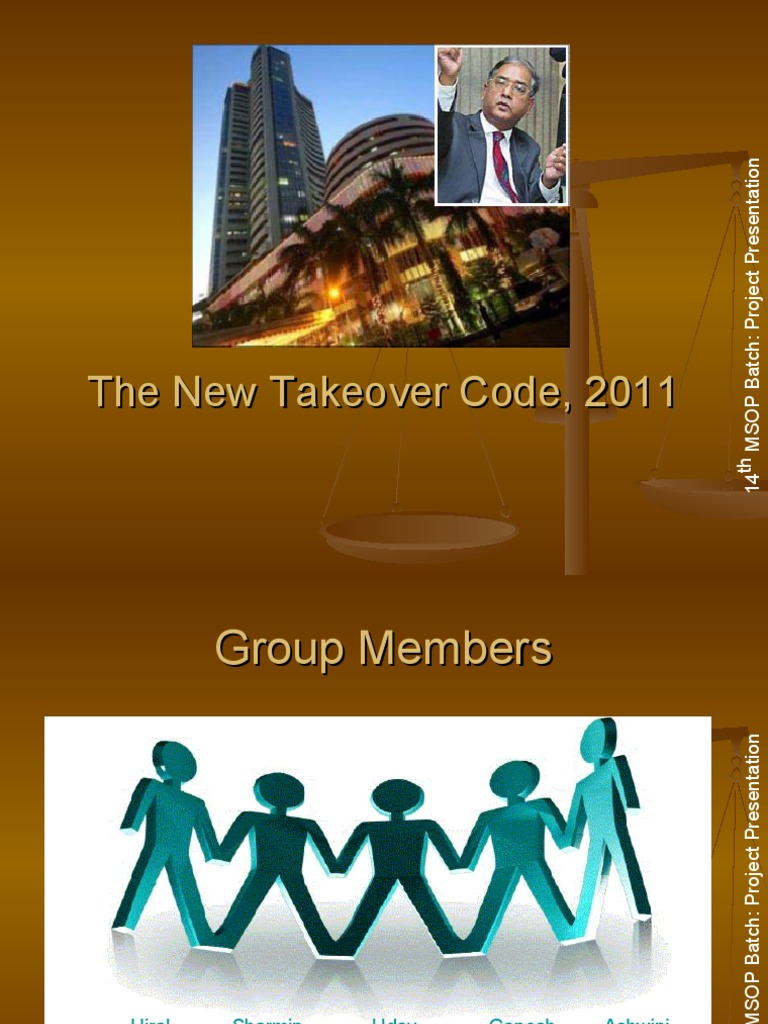 The New Takeover Code, 2011 PDF | PDF | Takeover | Corporate Law