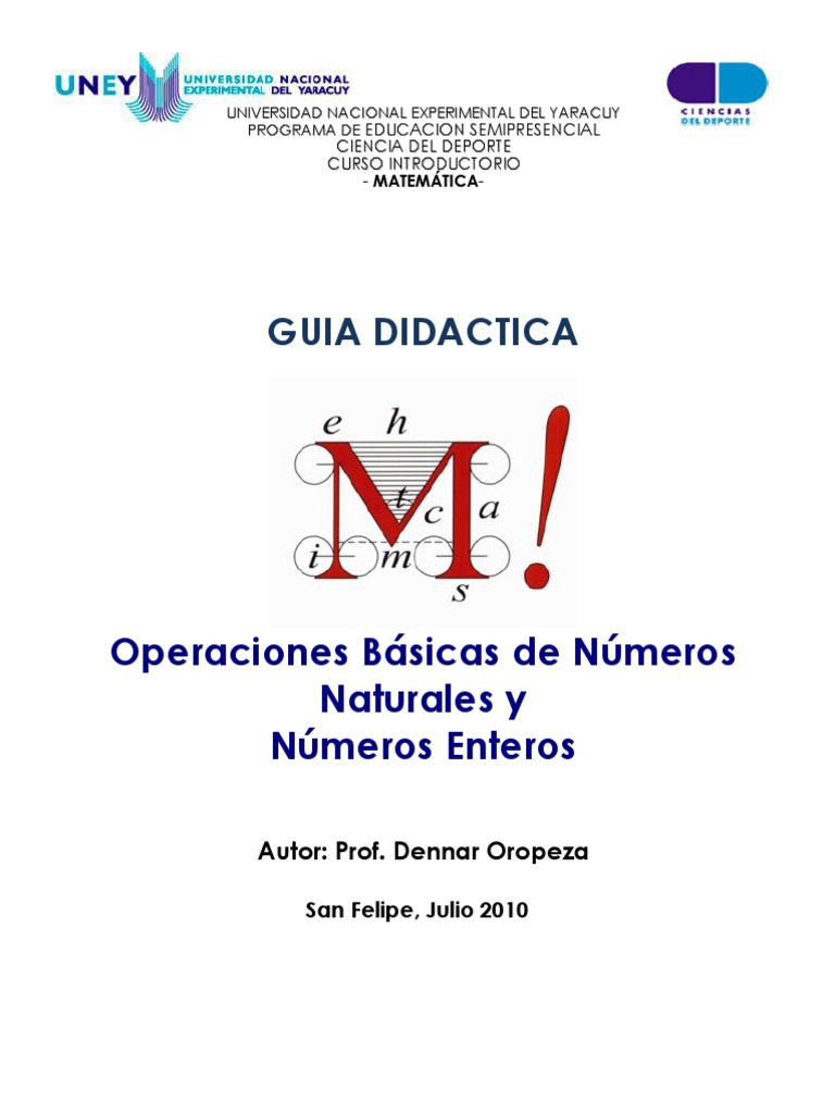 Operaciones Básicas Adición, Sustracción, Producto, Cuociente | PDF ...
