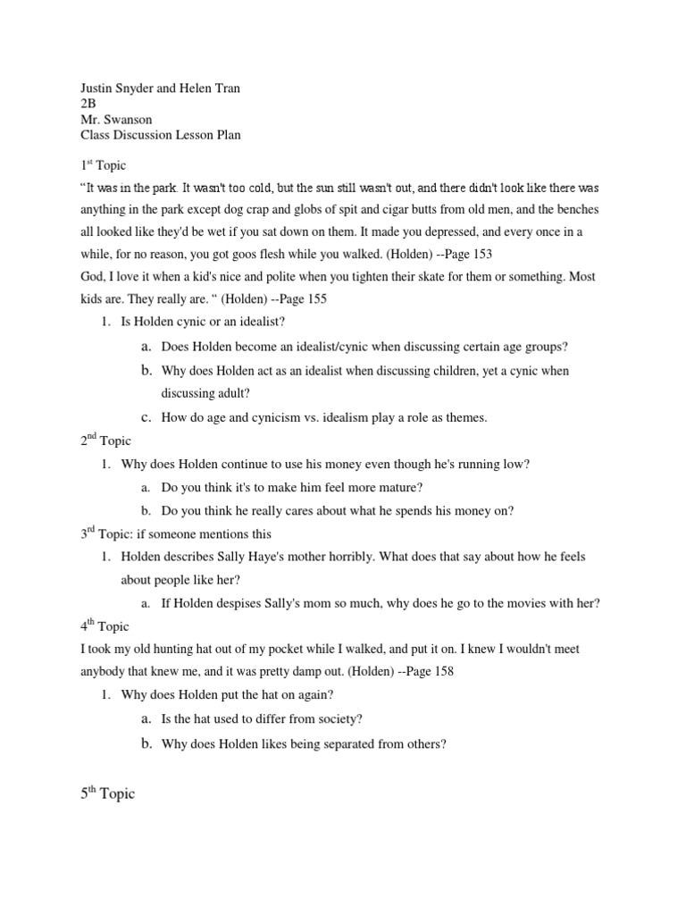 Chapter 16 The Catcher in The Rye | PDF