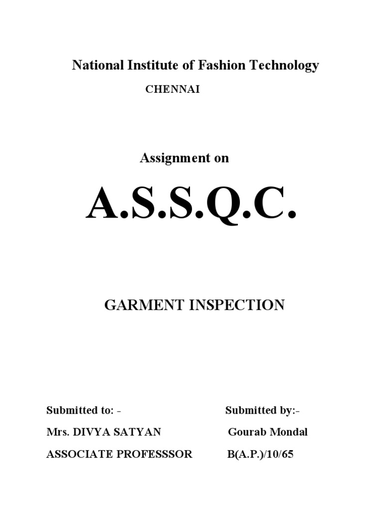 Garment Inspection Report Format | PDF