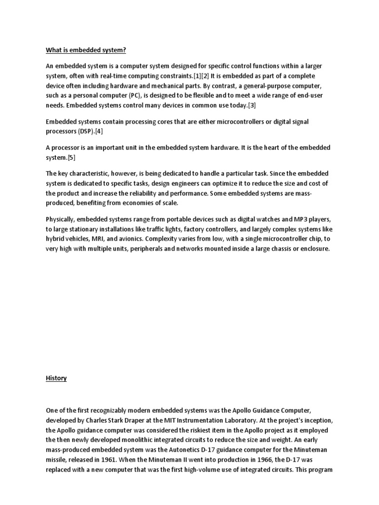 Embedded System - Word File | PDF | Embedded System | Operating System