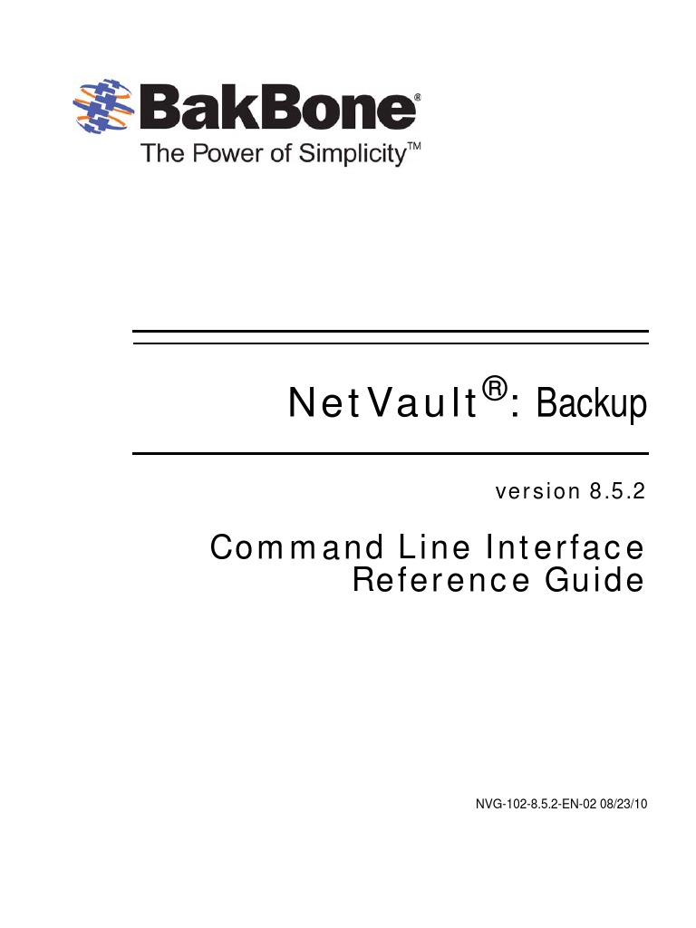 NetVault Backup CLI Reference Guide English | PDF | Command Line ...
