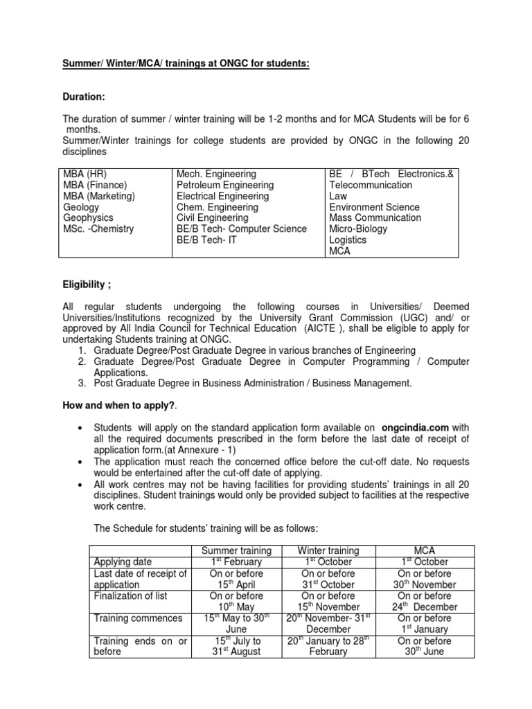 ONGC-Internships.pdf | Master Of Business Administration | Academia