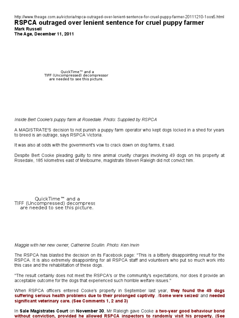 RSPCA Vs Bert Cooke | PDF | Animal Welfare | Prosecution