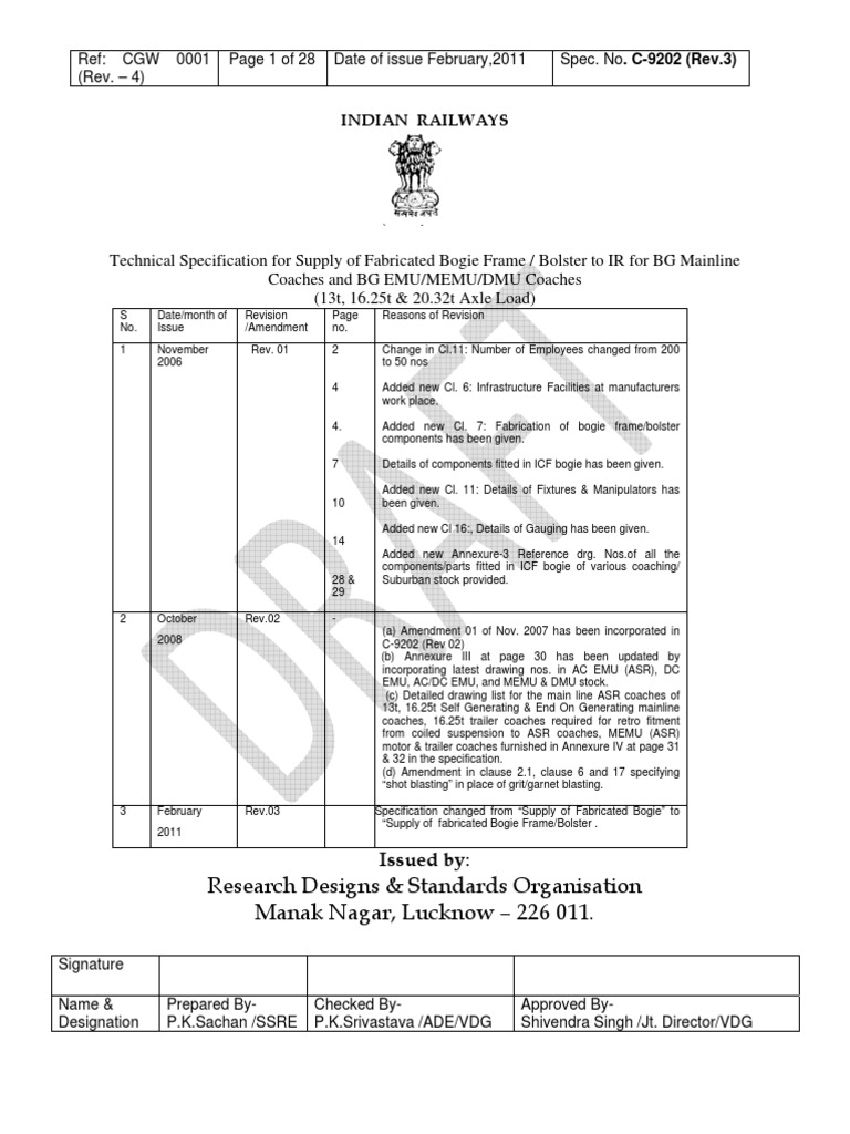 Revised Spec. No.C 9202 R3 | PDF | Quality Assurance | Welding