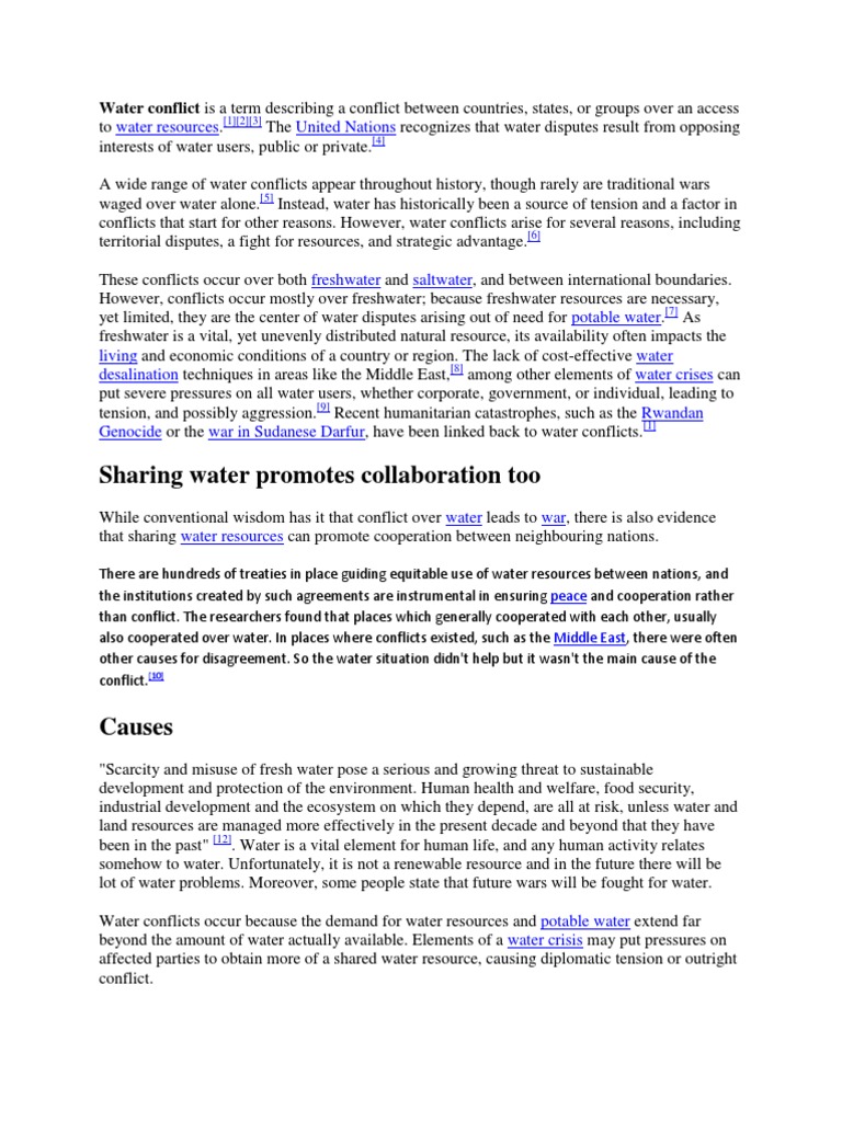 Causes and Impact of Water Conflicts | PDF | Water Resources | Hydrology