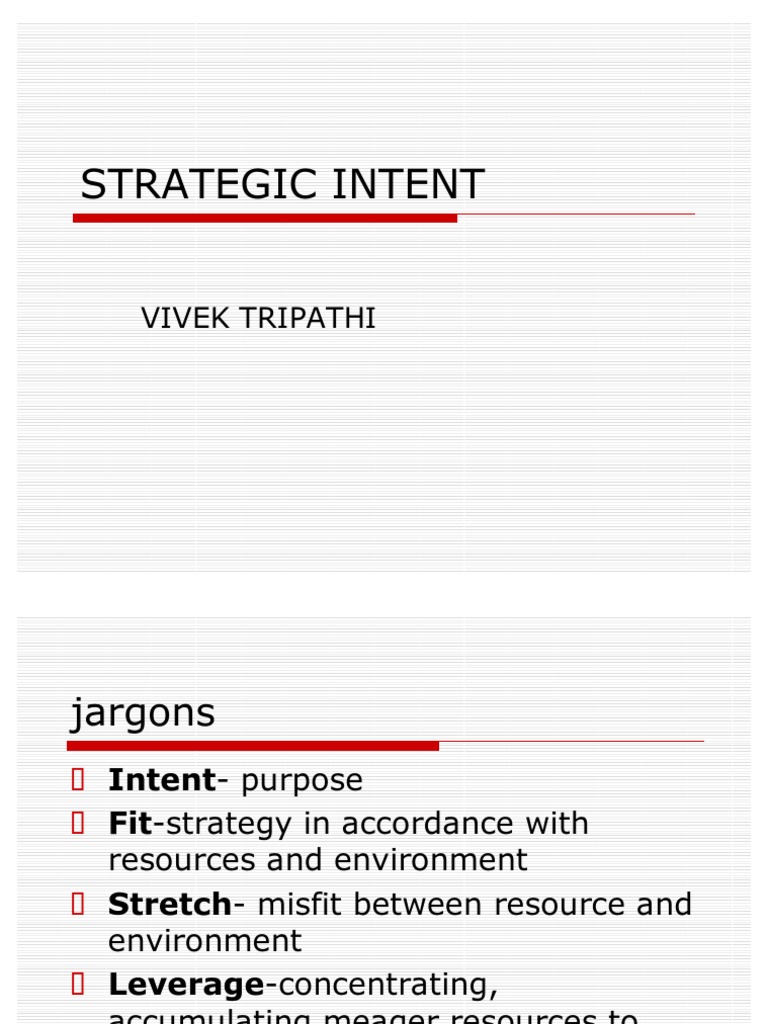 Strategic Intent PDF | PDF | Strategic Management | Processes
