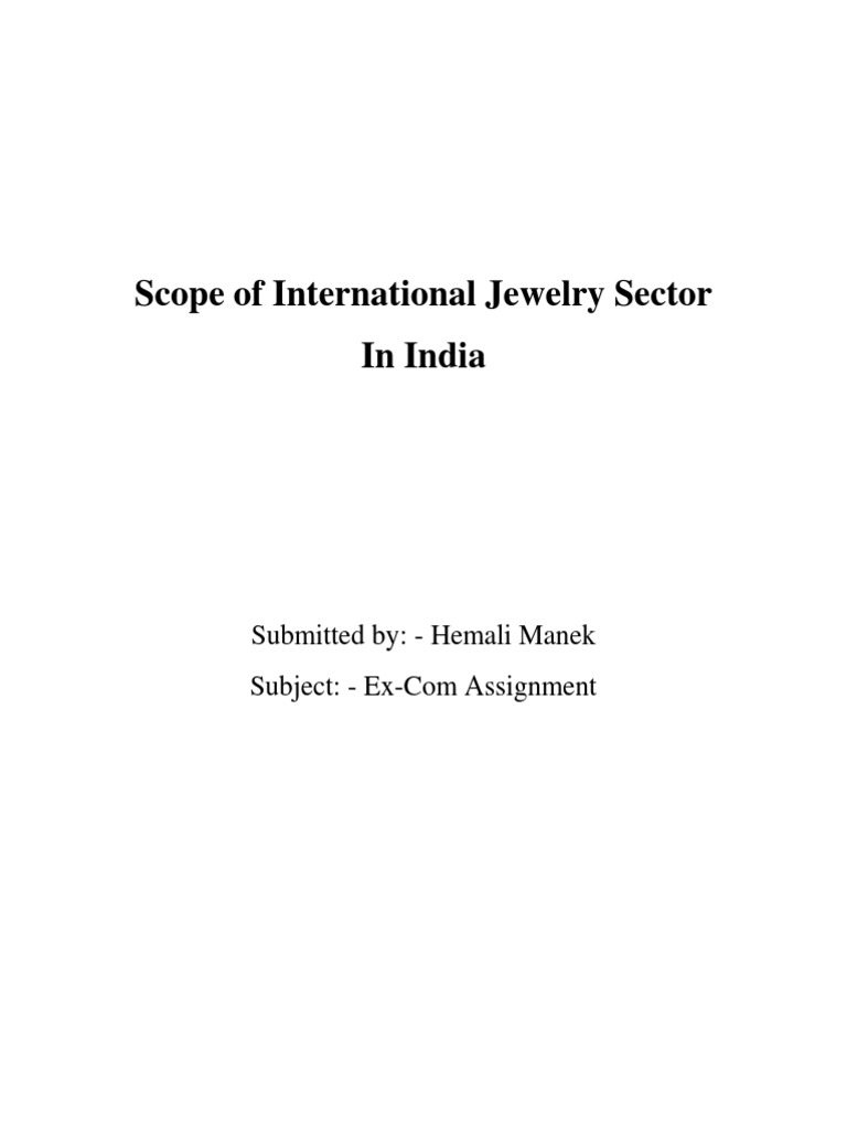 Scope of Jewelry Sector in India | PDF | Gemstone | Jewellery