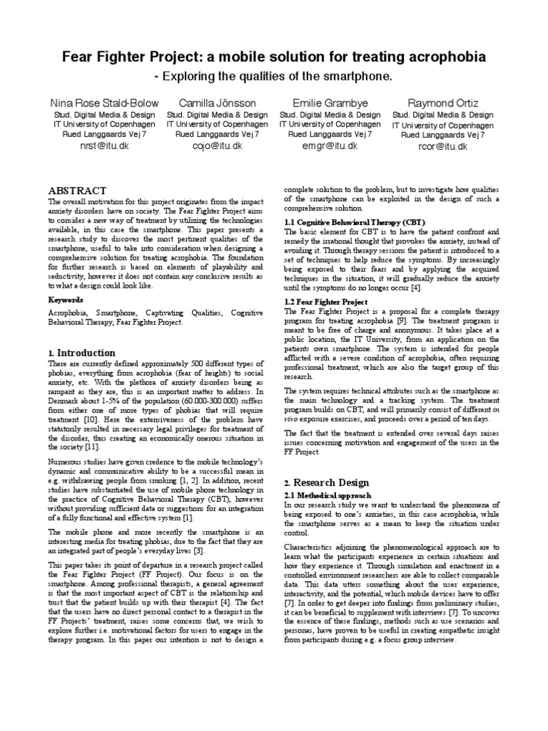 The Fear Fighter Project | PDF | Cognitive Behavioral Therapy ...