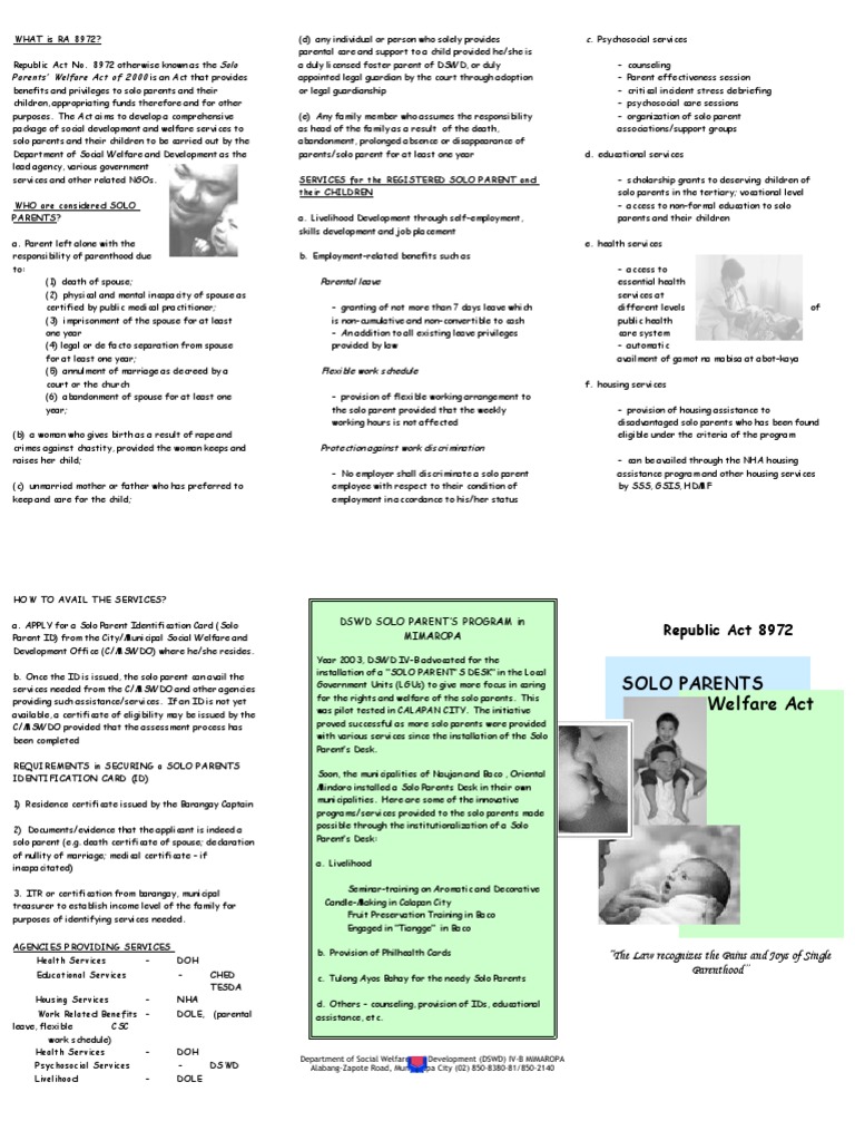 Republic Act No. 8972 | PDF | Identity Document | Welfare