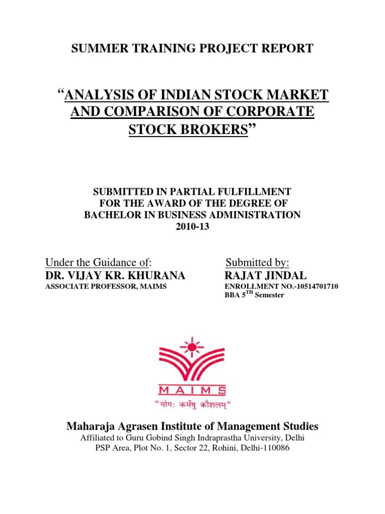 BBA Project | Financial Markets | Stocks