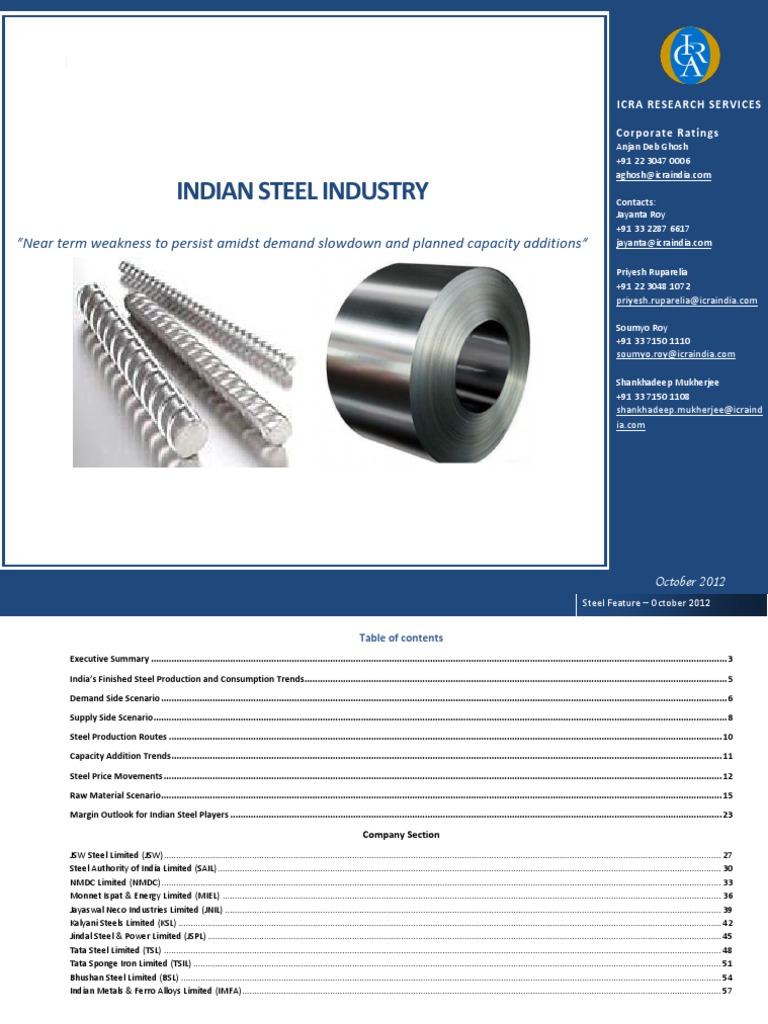 India Steel | PDF | Iron Ore | Economic Growth