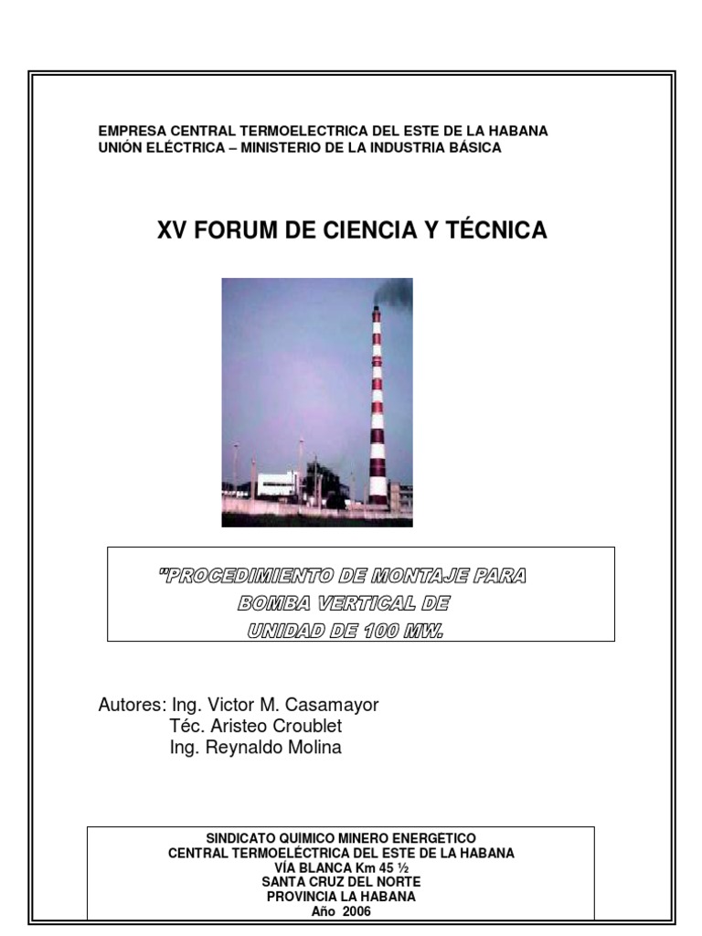 Procedimiento Montaje Bomba Vertical | PDF | Bomba | Science