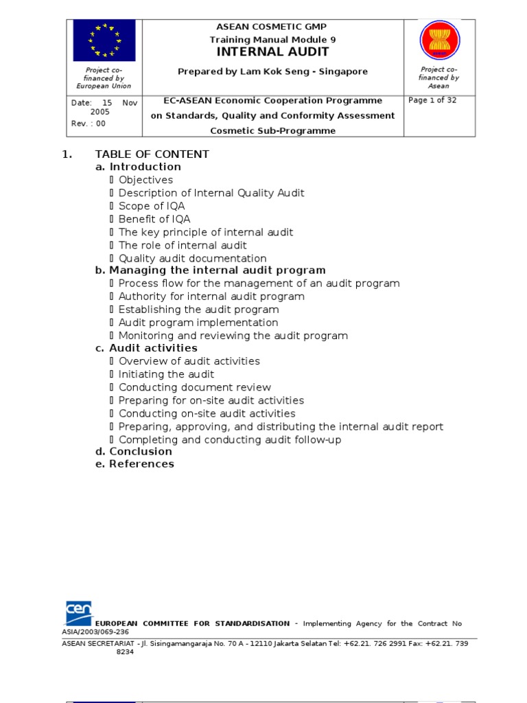 Trainer Manual Internal Quality Audit | PDF | Internal Audit ...
