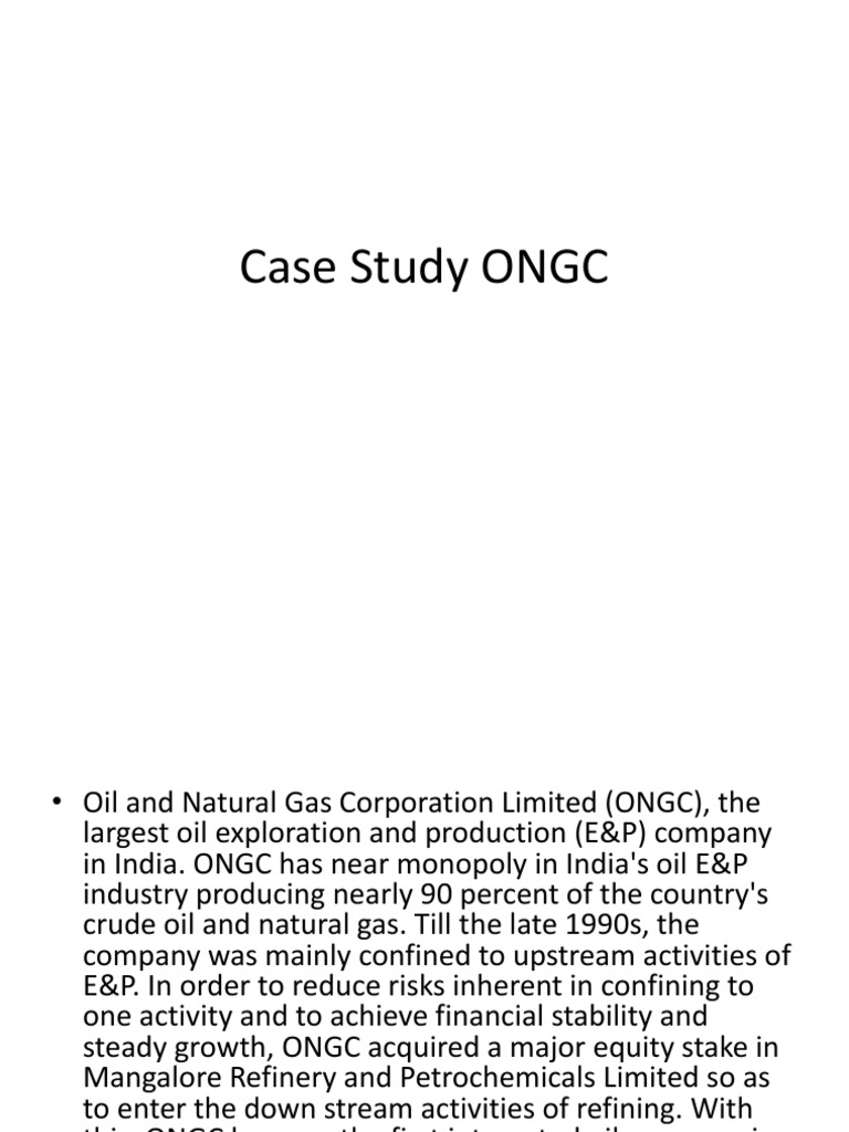 Case Study Ongc Pdf Petroleum Natural Gas