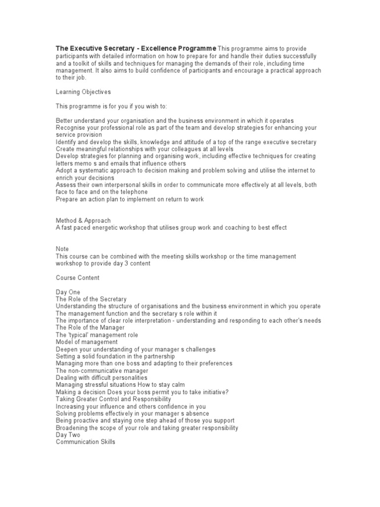 The Executive Secretary | PDF | Strategic Management | Leadership