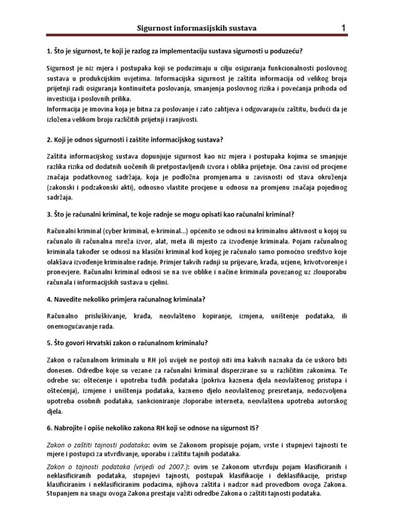 Sigurnost Informacijskih Sustava 2013 | PDF