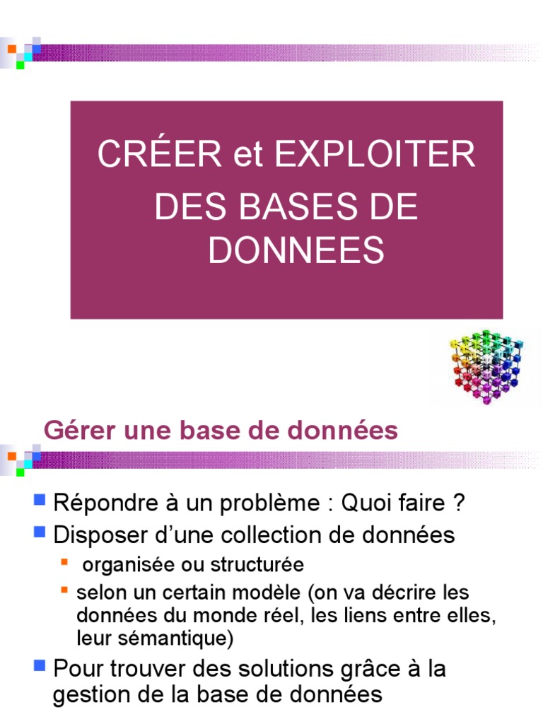 cours-base-de-données | PDF | Bases de données | Données