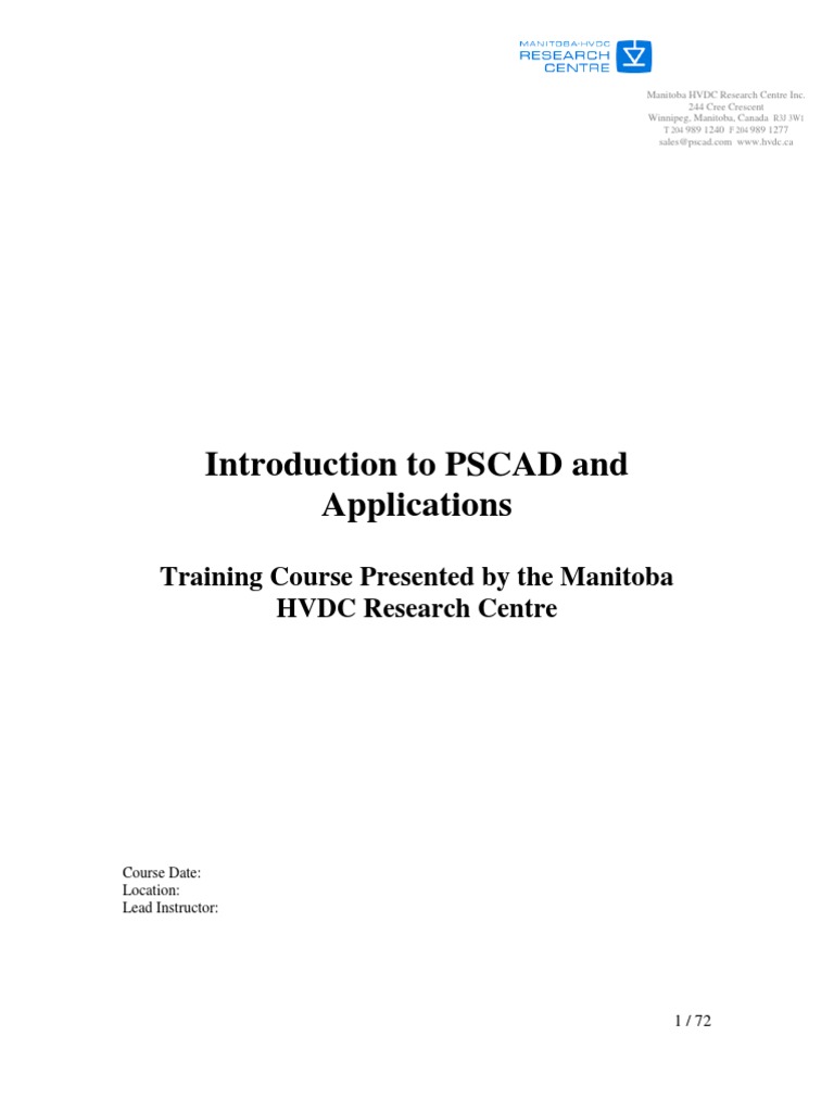 PSCAD Introduction | PDF | Capacitor | Transformer