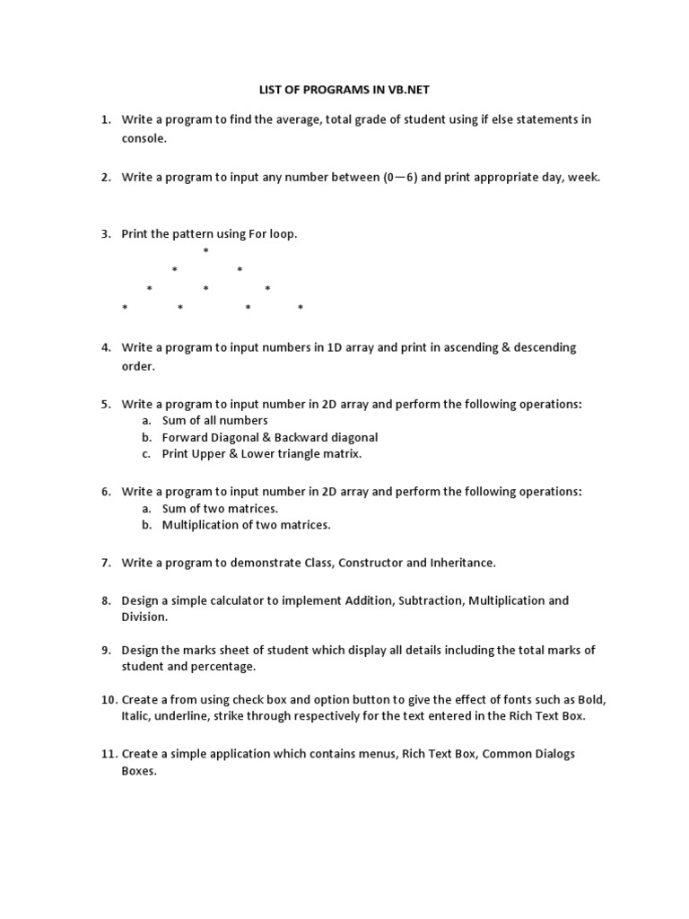 VB.NET Program Examples and Source Code | PDF | Microsoft Access ...