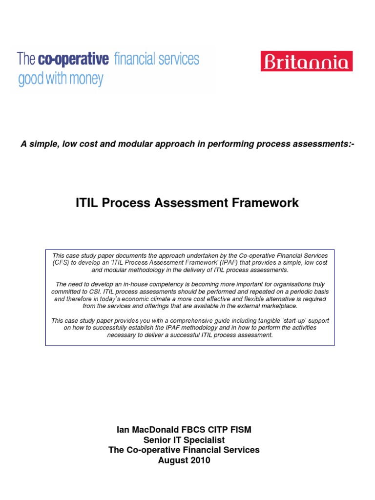 ITIL Process Assessment Framework - MacDonald | PDF | Itil | It Service ...
