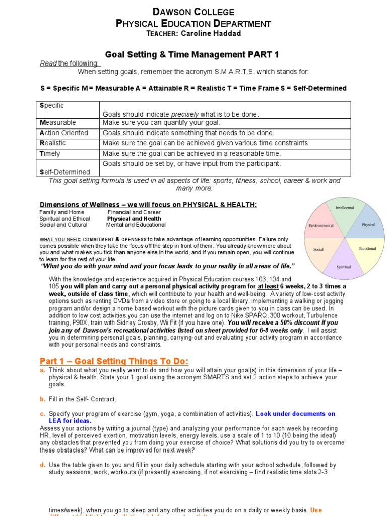 Gym Part1 Smart Goal | PDF | Goal | Physical Education