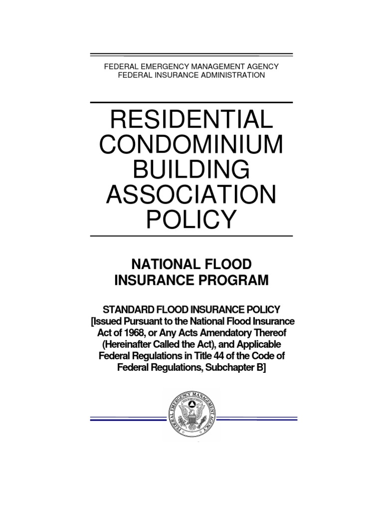 Residential Condominium Building Association Policy: National Flood ...
