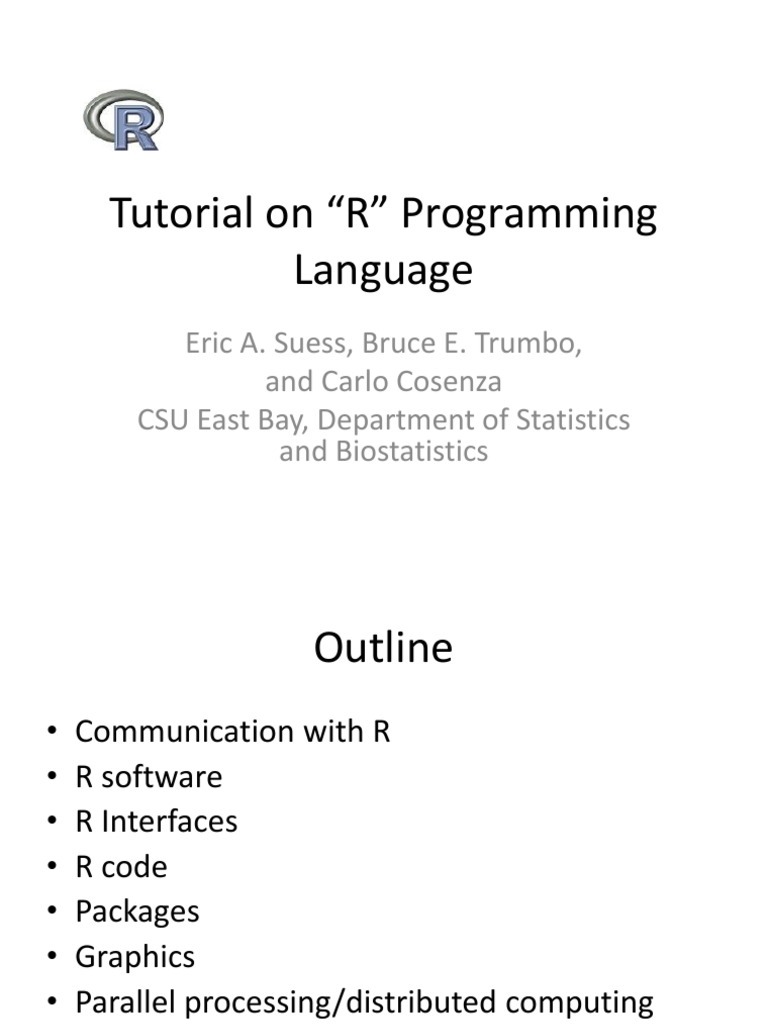 Tutorial On R Programming Language Pdf R Programming Language Computer Programming 5667