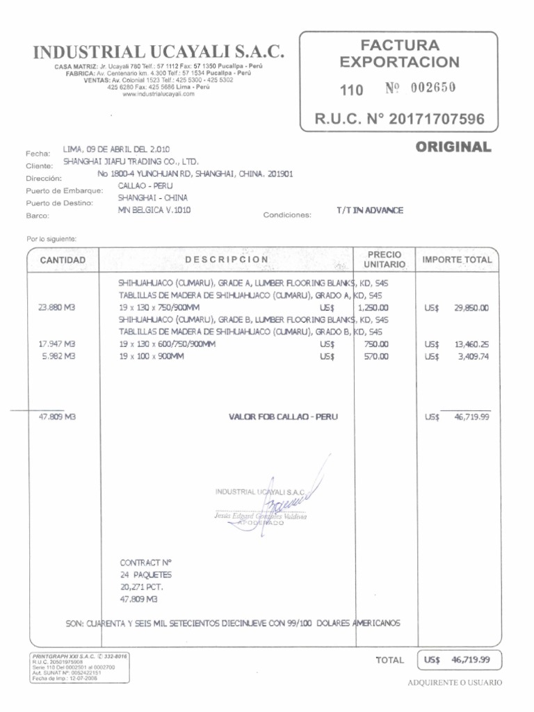 Documentos Exportacion a China | Guía de carga | Carga