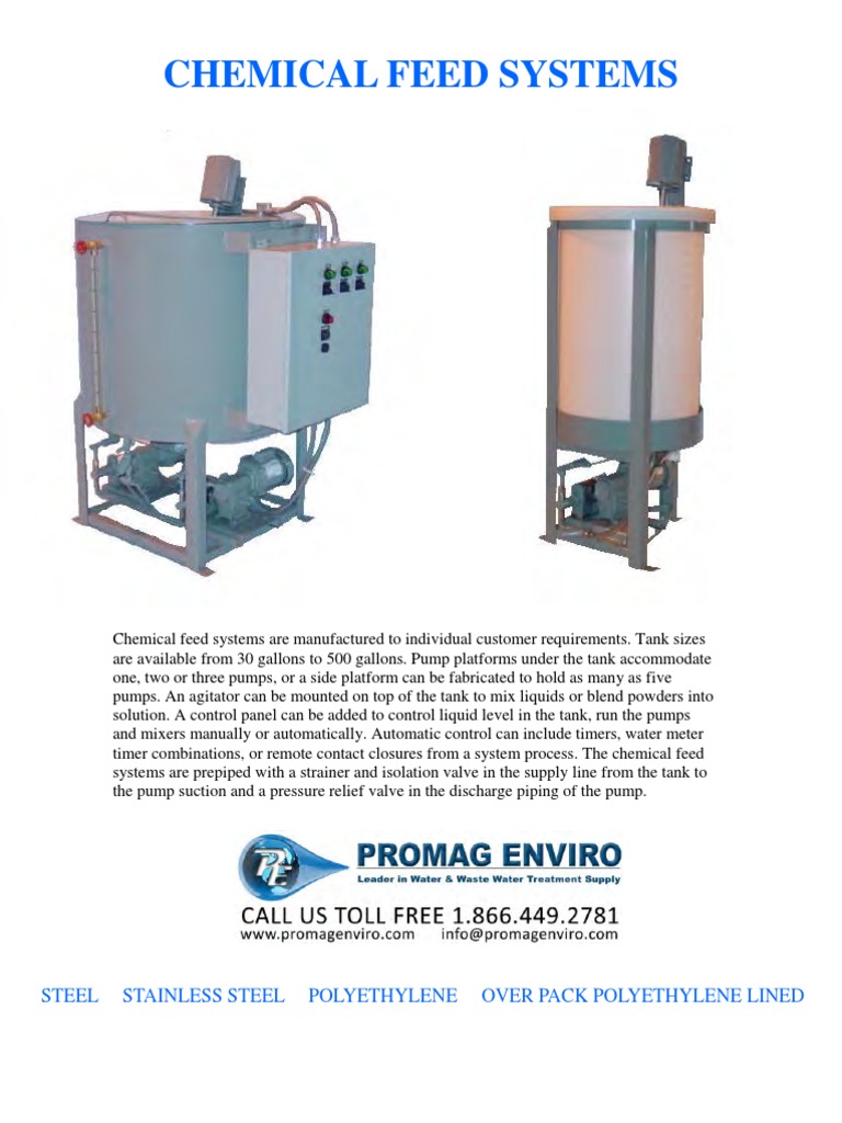 A&F Tank Chemical Feed System Brochure | PDF | Pump | Valve