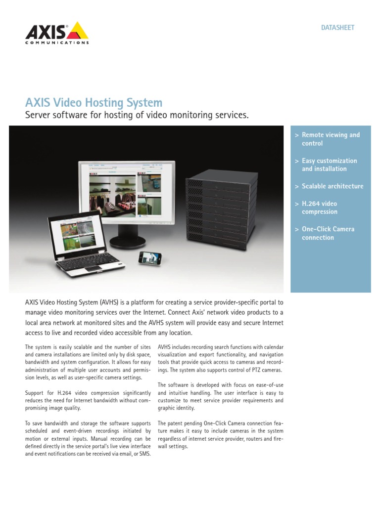 AXIS Video Hosting System: Server Software For Hosting of Video ...