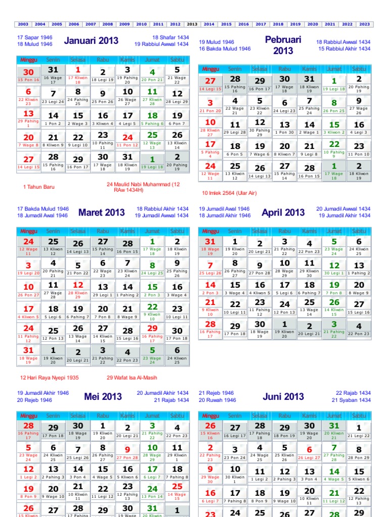 Kalender 2013 | PDF | Java | Indonesia