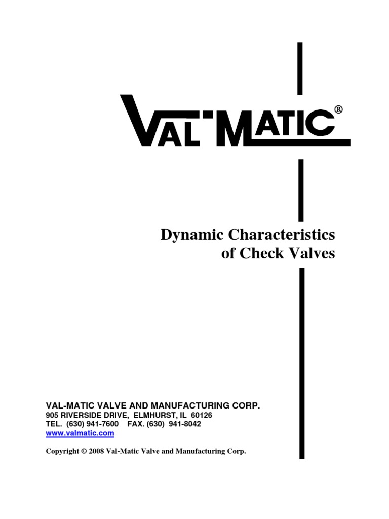 Dynamic Characteristics Check Valves | PDF