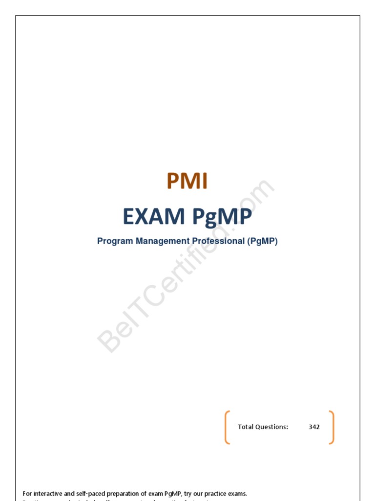Beitcertified Pmi PGMP Free Questions Dumps | PDF | Project Management | Request For Proposal