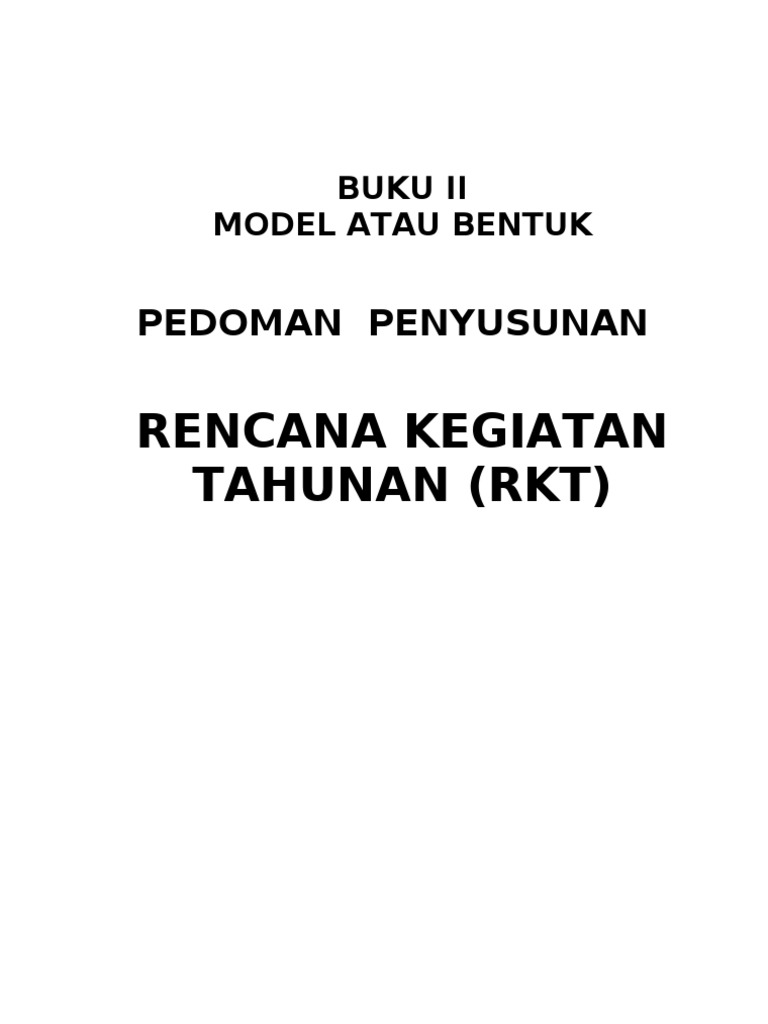 Buku II Pedoman Penyusunan RKT | PDF | Karier & Perkembangan