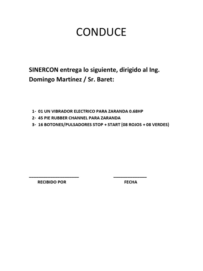 Conduce (Modelo) | PDF
