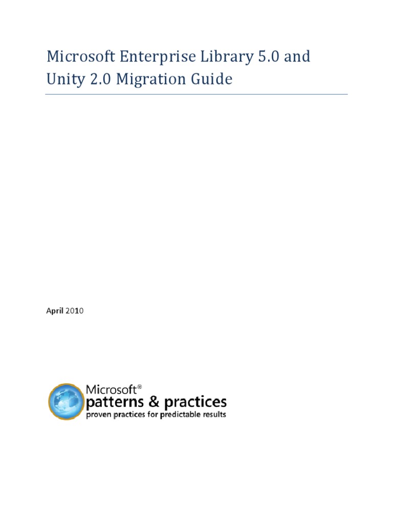 Microsoft Enterprise Library 5.0 Migration Guide | PDF | Library (Computing) | Xml Schema