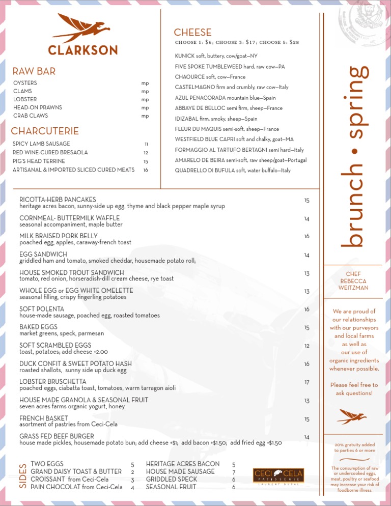 Clarkson Brunch Menu 040713 | PDF