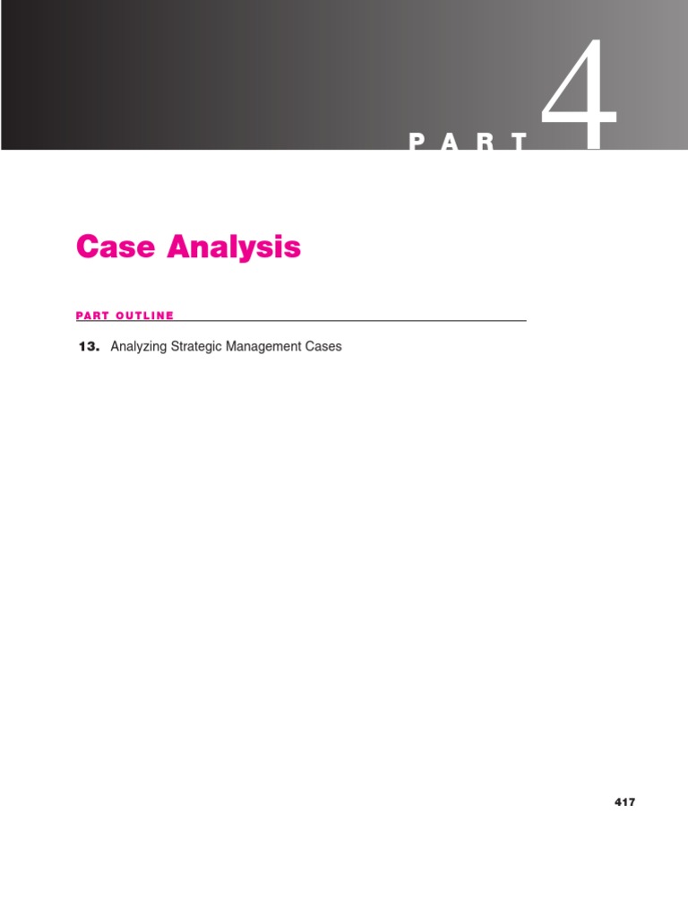 Case Analysis: 13. Analyzing Strategic Management Cases | PDF ...