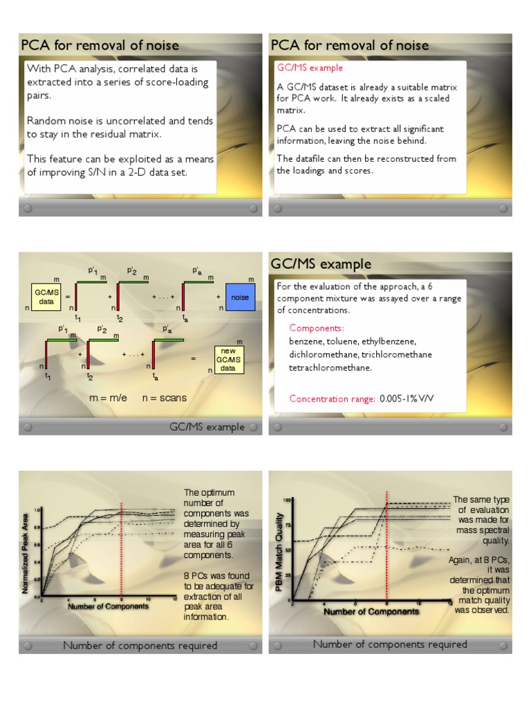 PCA For Removal of Noise PCA For Removal of Noise: GC/MS Example | PDF ...