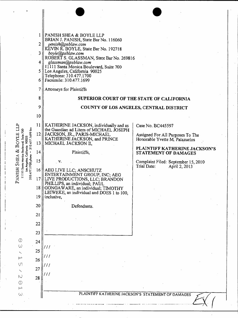 Plaintiffs Statement of Damages
