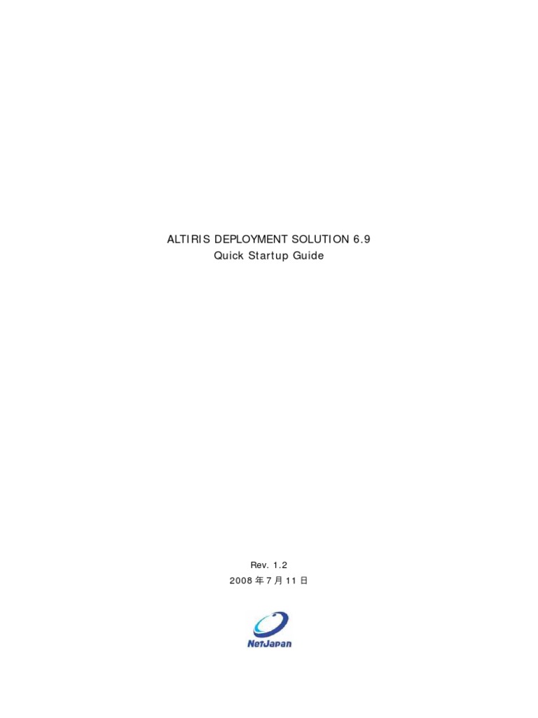 Altiris Deployment Solution 6.9 Quick Startup Guide | PDF