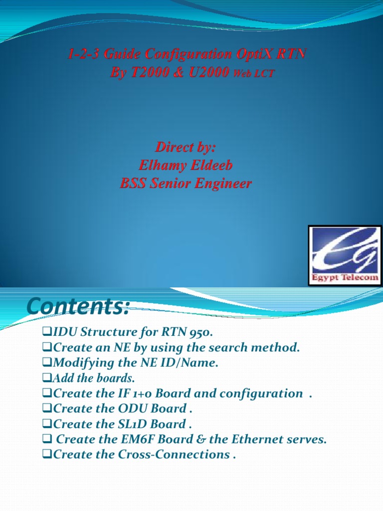 Guide Configuration OptiX RTN | PDF