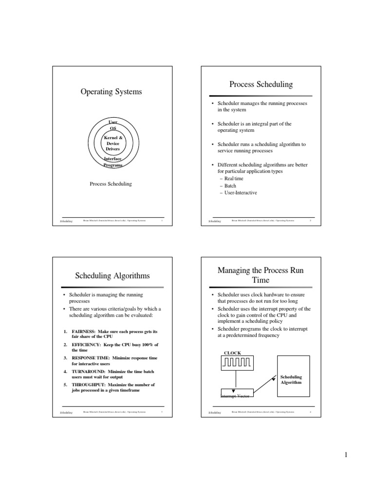 Operating Systems Process Scheduling: - Real Time - Batch - User ...