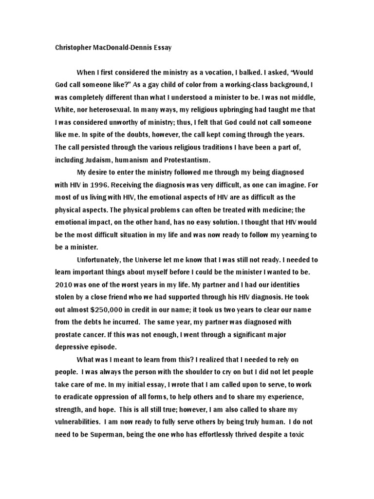 Ministry Essay | PDF | Hope | Christian Church