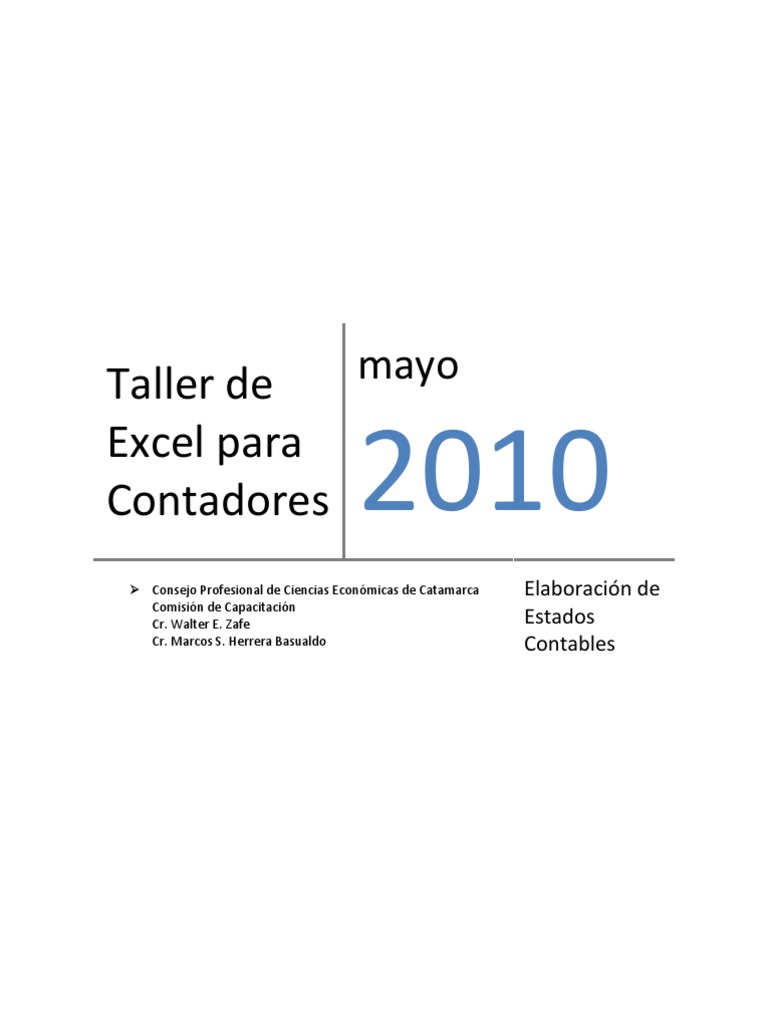 Taller de Excel para Contadores | PDF | Valor neto | Microsoft Excel