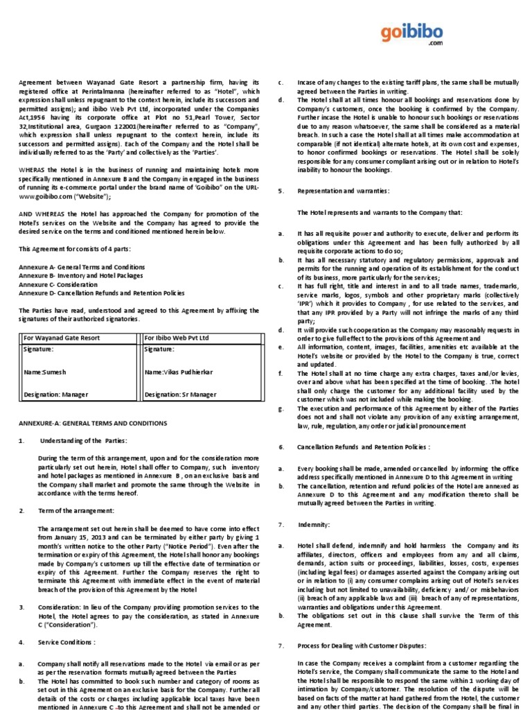 Hotel Contract Final (3) Rasheed | PDF | Indemnity | Government